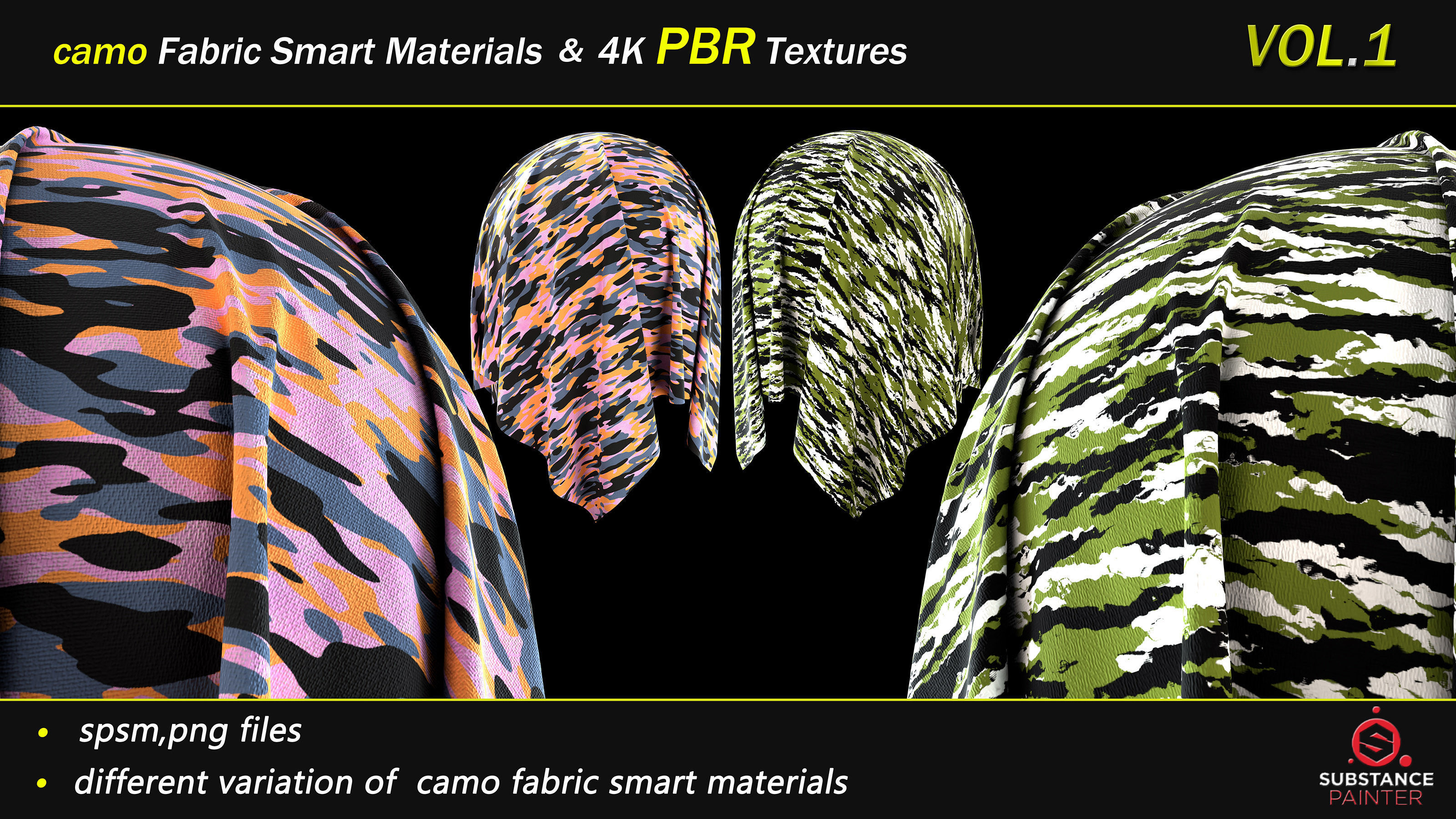 50 camo Fabric Smart Material Bundle and 4K PBR Texture Texture | CGTrader