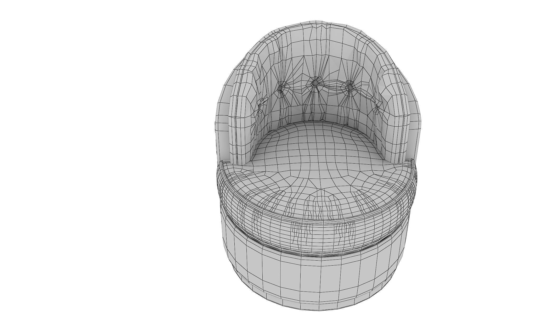 Luxxu round tufted small round chair 3D model | CGTrader