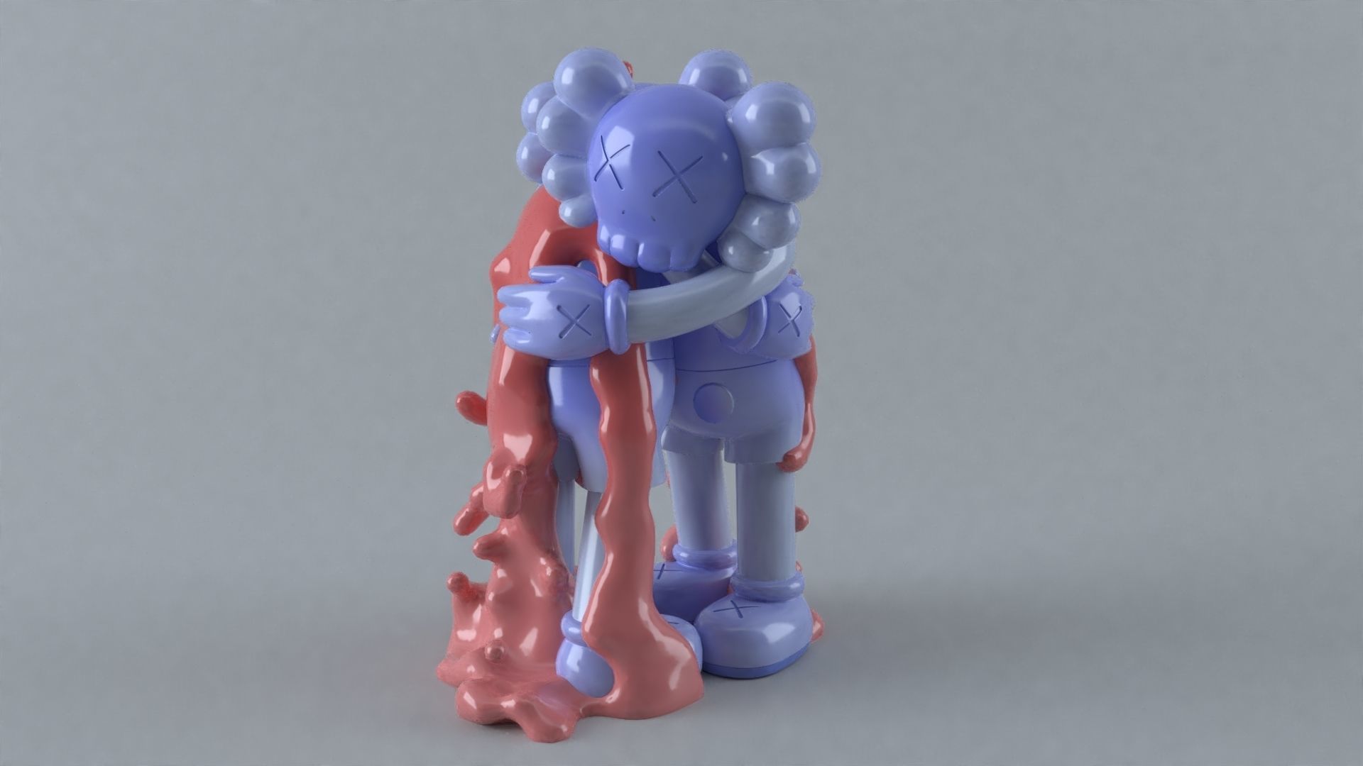 KAWS Hug Fluid Sculpture 3D model 3D printable | CGTrader