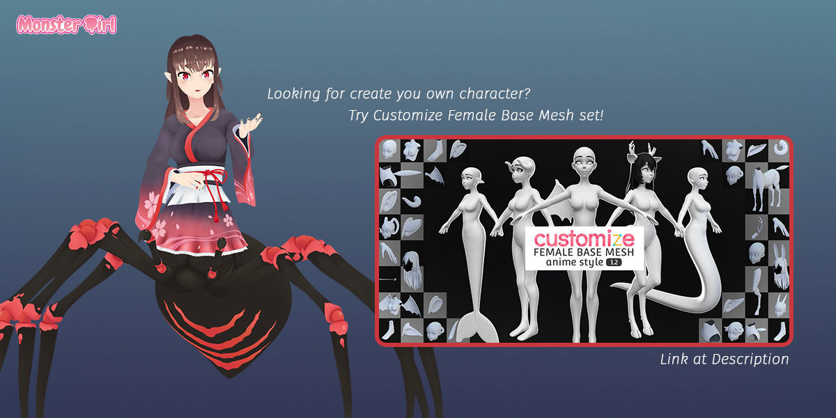 3D model Monster Girl Arachne VR / AR / low-poly | CGTrader