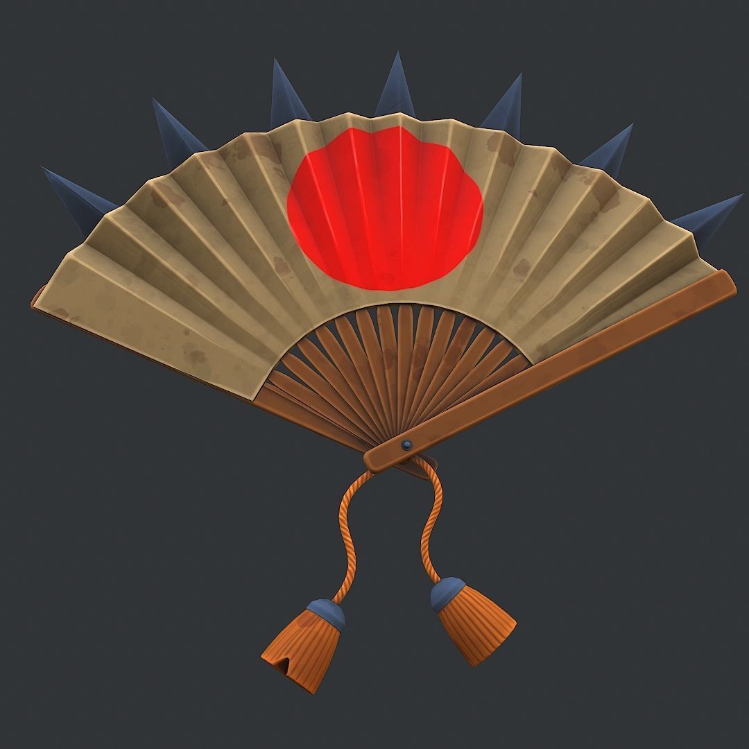 3D model Stylized Japanese War Fan Pbr VR / AR / low-poly | CGTrader