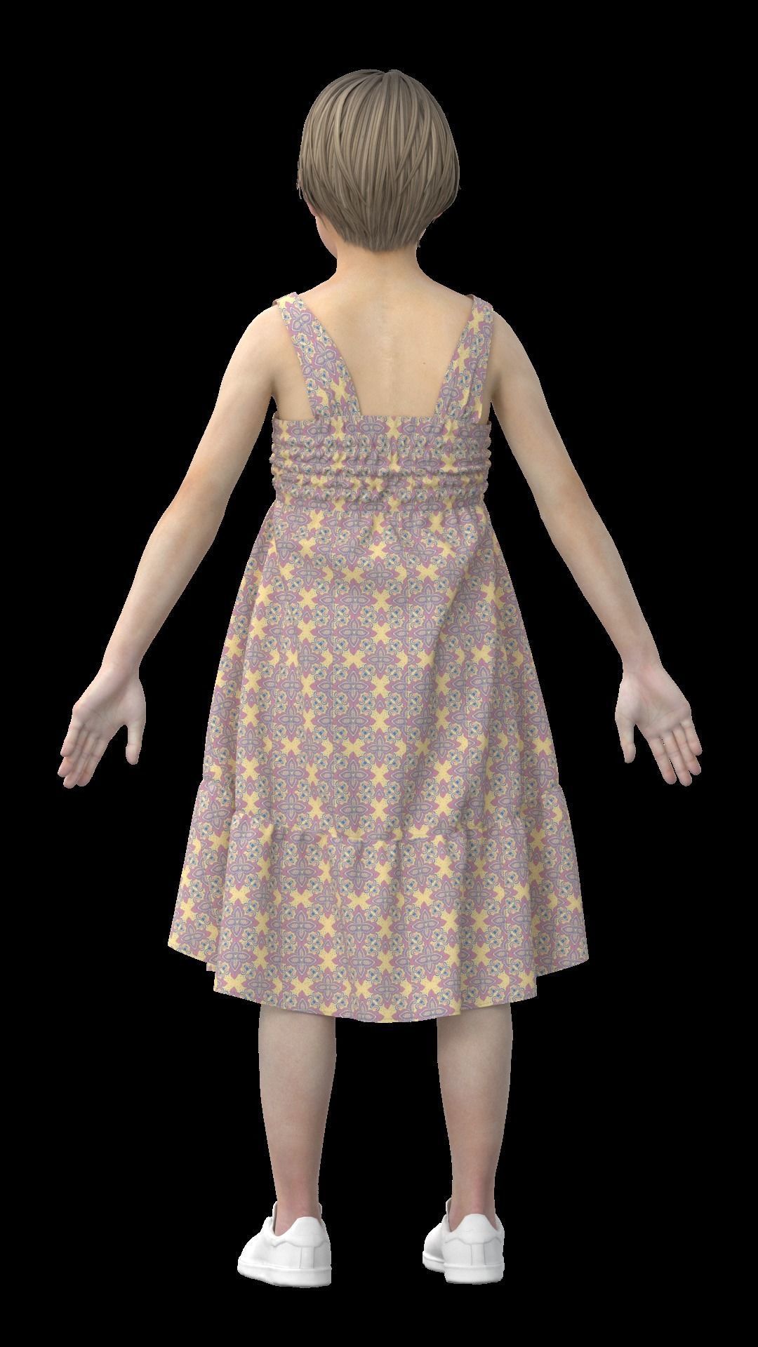 3D model Girls Pinafore dress VR / AR / low-poly rigged | CGTrader