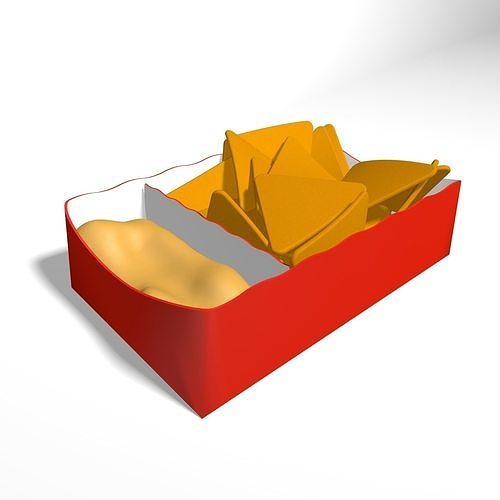Nachos with cheese sauce 3D model | CGTrader