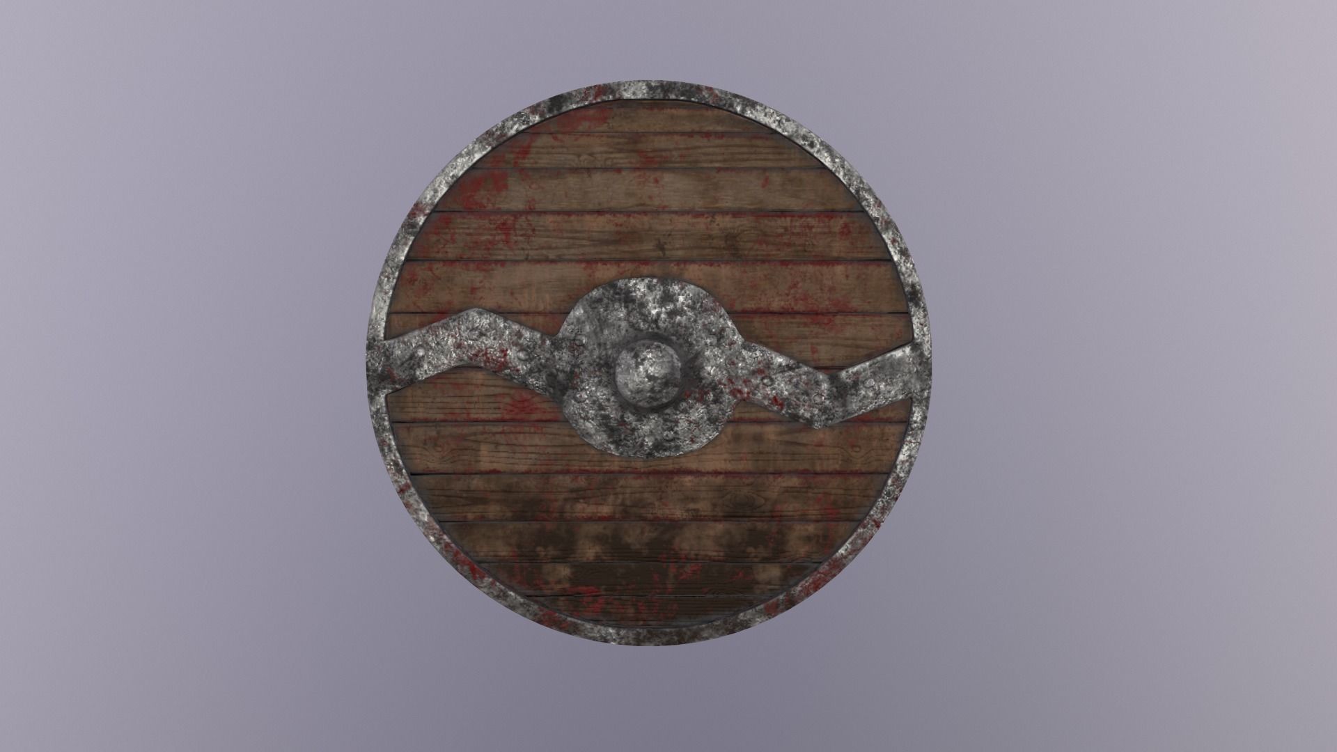 3D model Round wooden shield with horizontal angular reinforcement VR ...