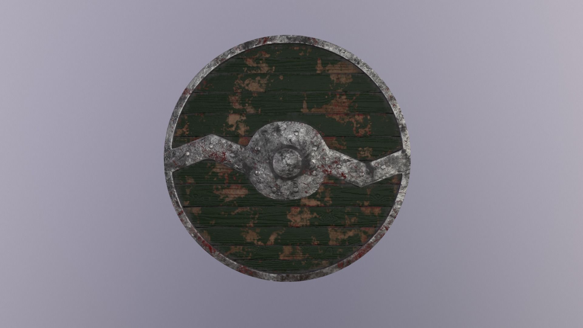 3D model Round wooden shield with horizontal angular reinforcement VR ...