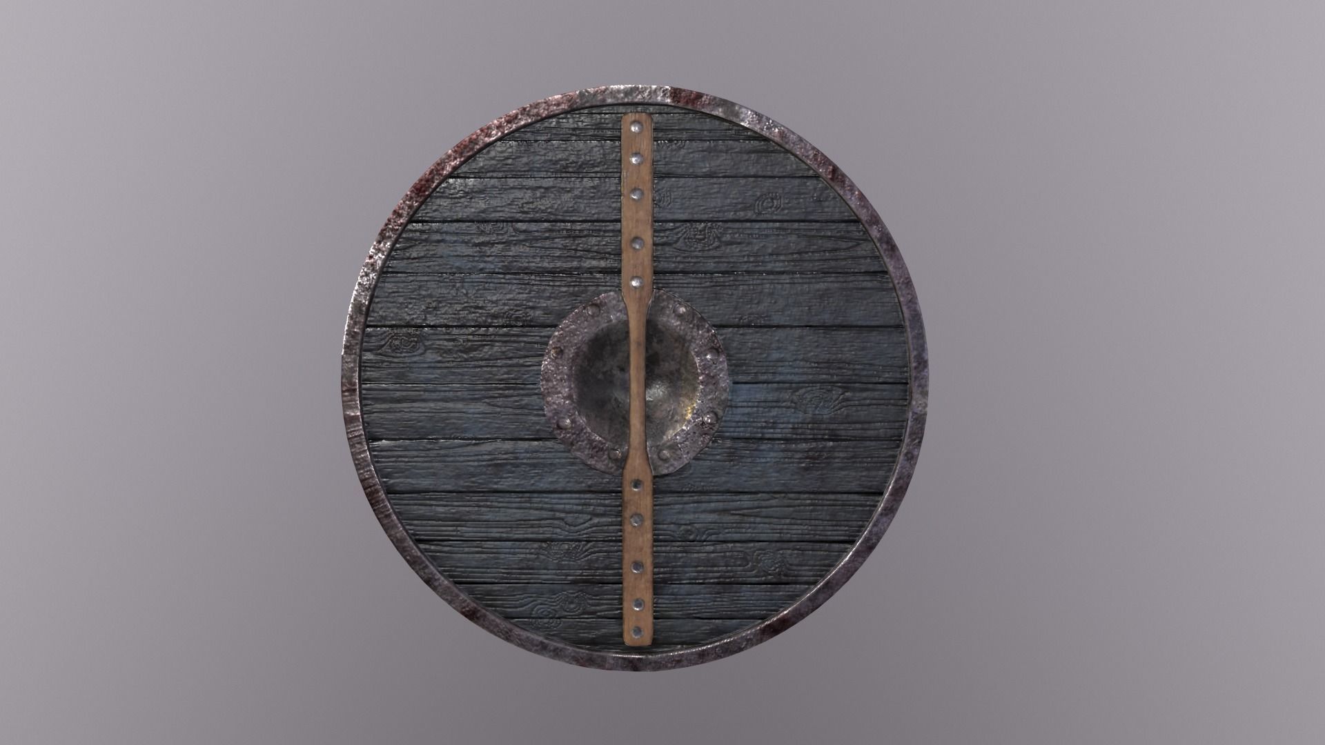 3D model Wooden round shield with cruciform reinforcement VR / AR / low ...