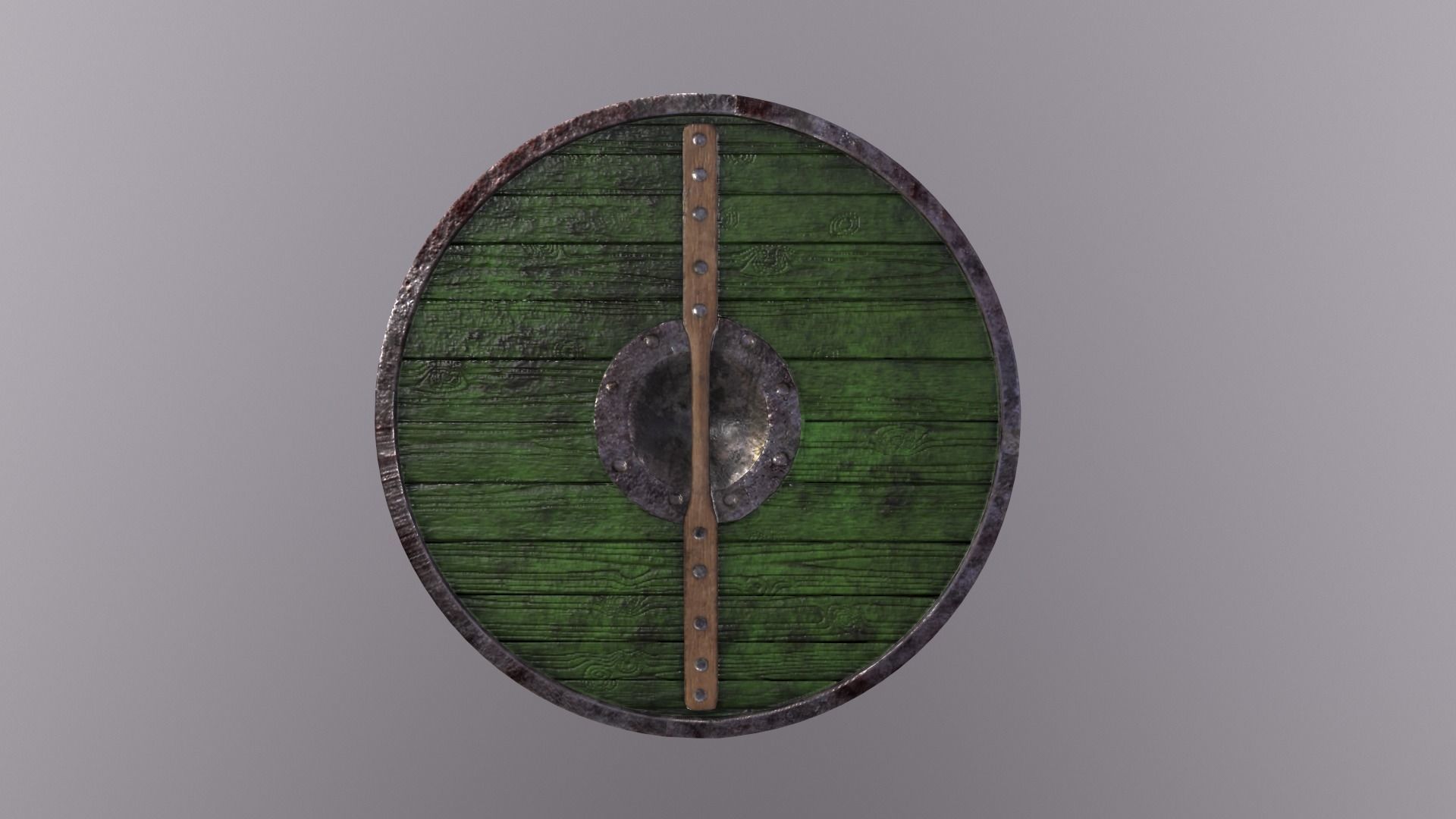 3D model Wooden round shield with cruciform reinforcement VR / AR / low ...