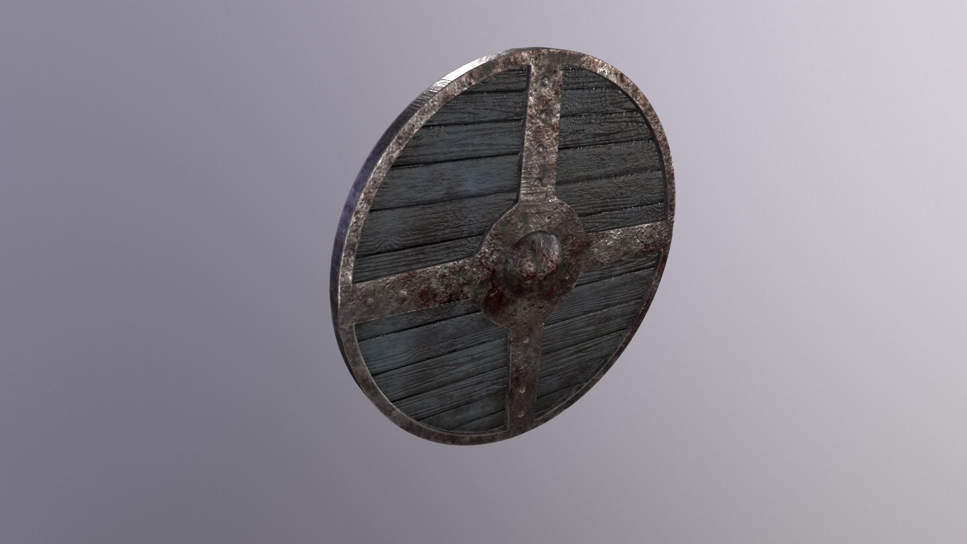 3D model Wooden round shield with cruciform reinforcement VR / AR / low ...