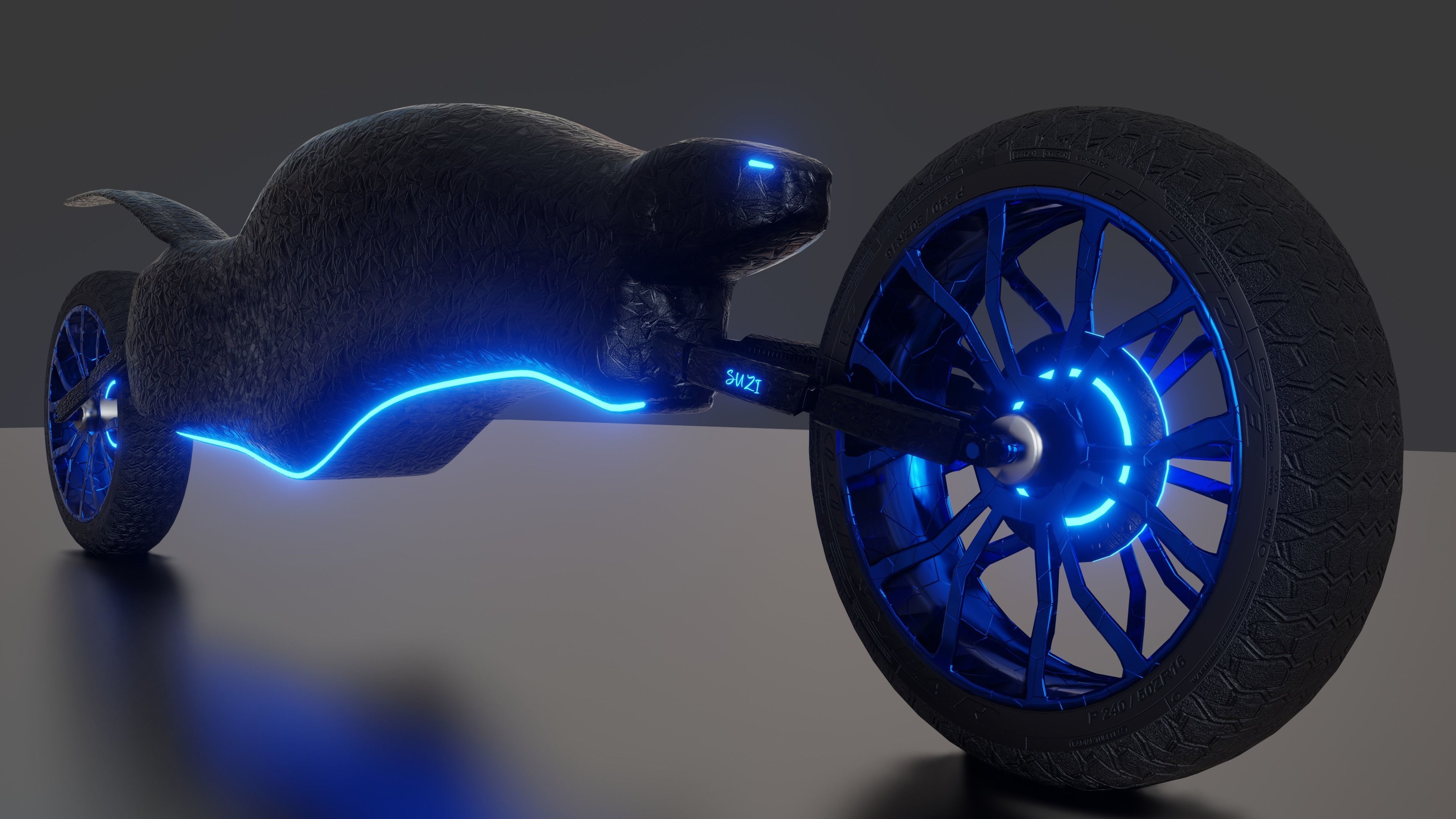 3D model Black Panther Unmanned Motorcycle VR / AR / low-poly | CGTrader