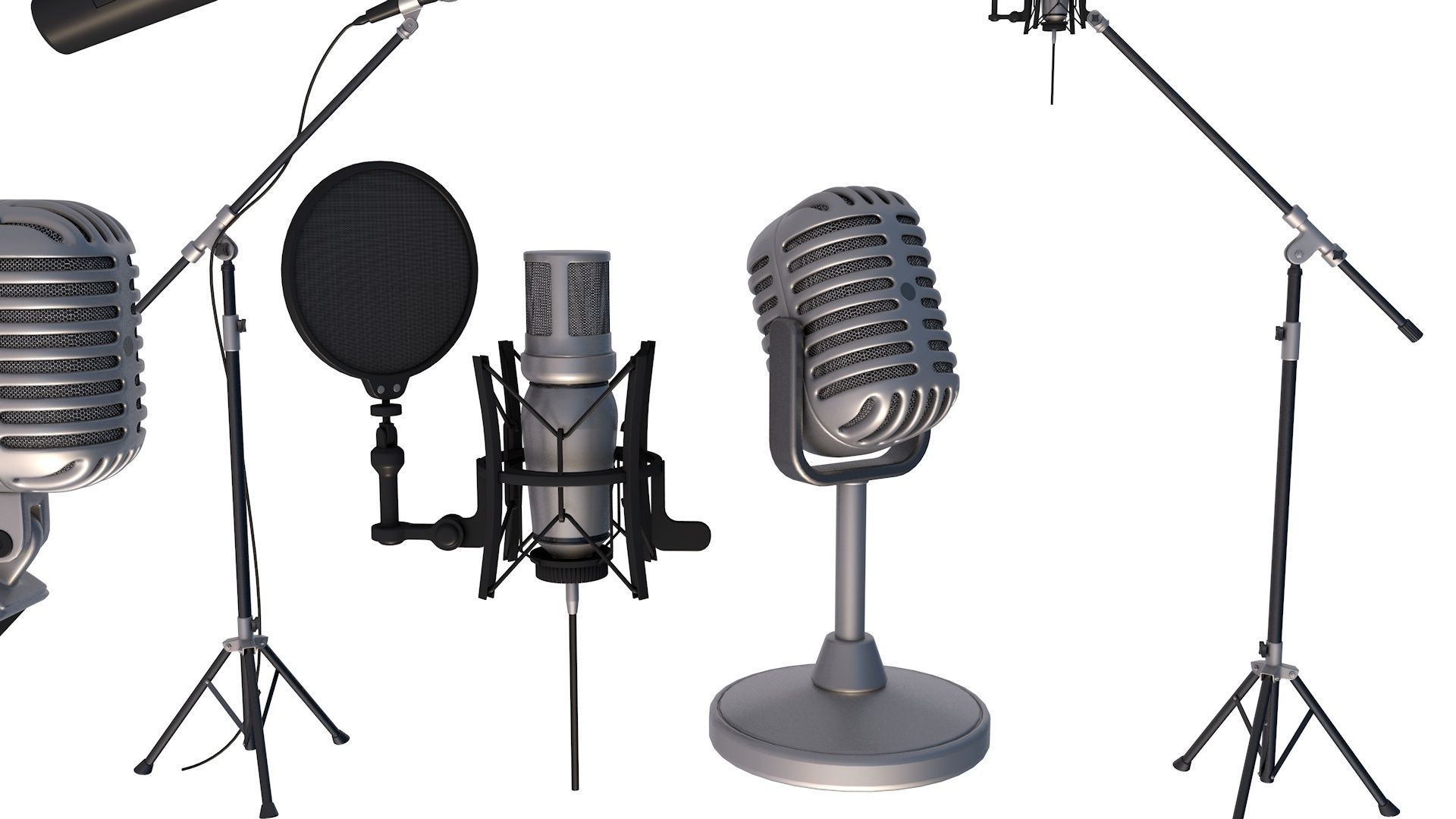 Microphone collection 3D model | CGTrader