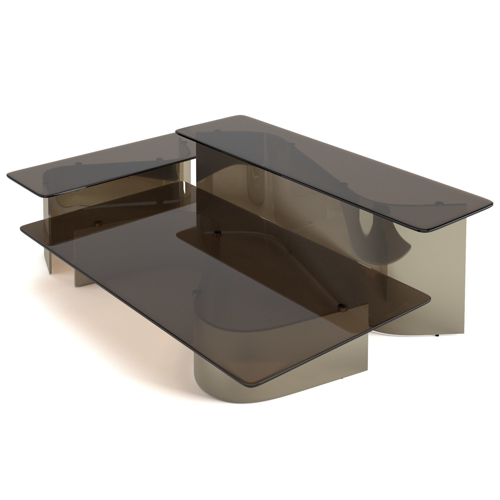Minotti Bender coffee tables set 3D model | CGTrader