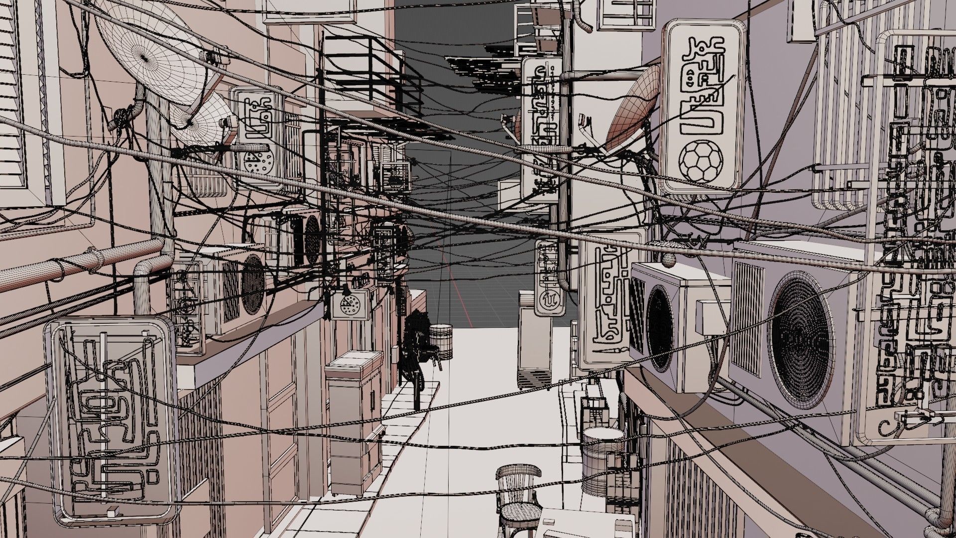 Cairo City Cyberpunk Streets - Animated Neon Signs - Day - Night 3D ...