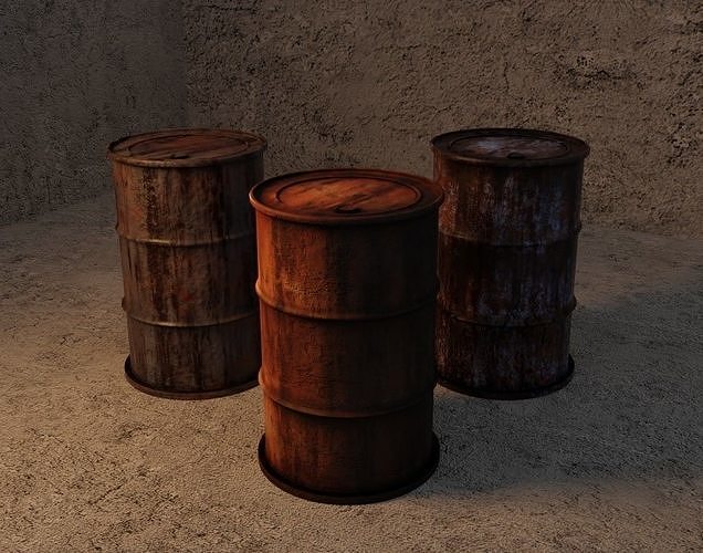 Rusty barrels free 3D model | CGTrader