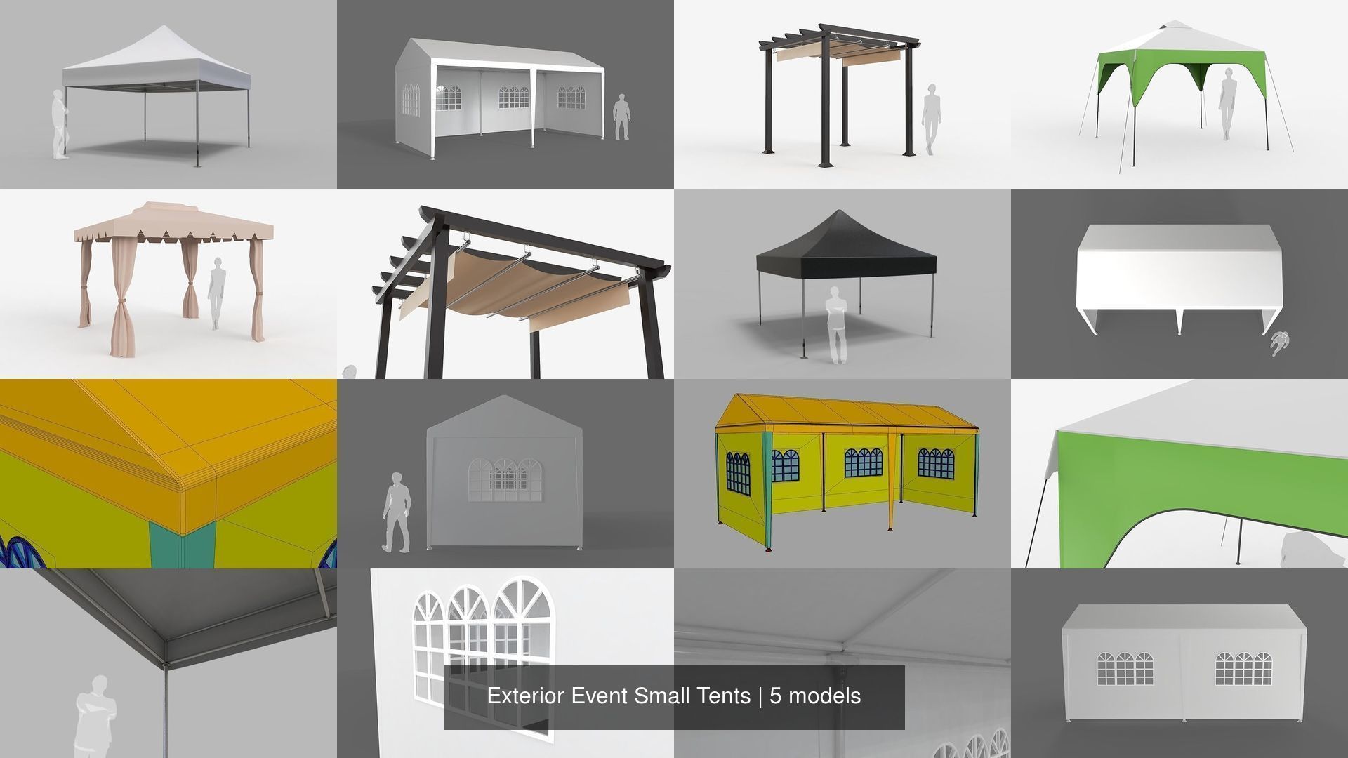 Exterior Event Small Tents 3D Model Collection | CGTrader