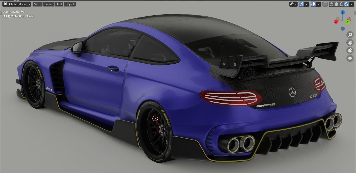 Mercedes Benz C63 Wide Bodykit 3D model | CGTrader