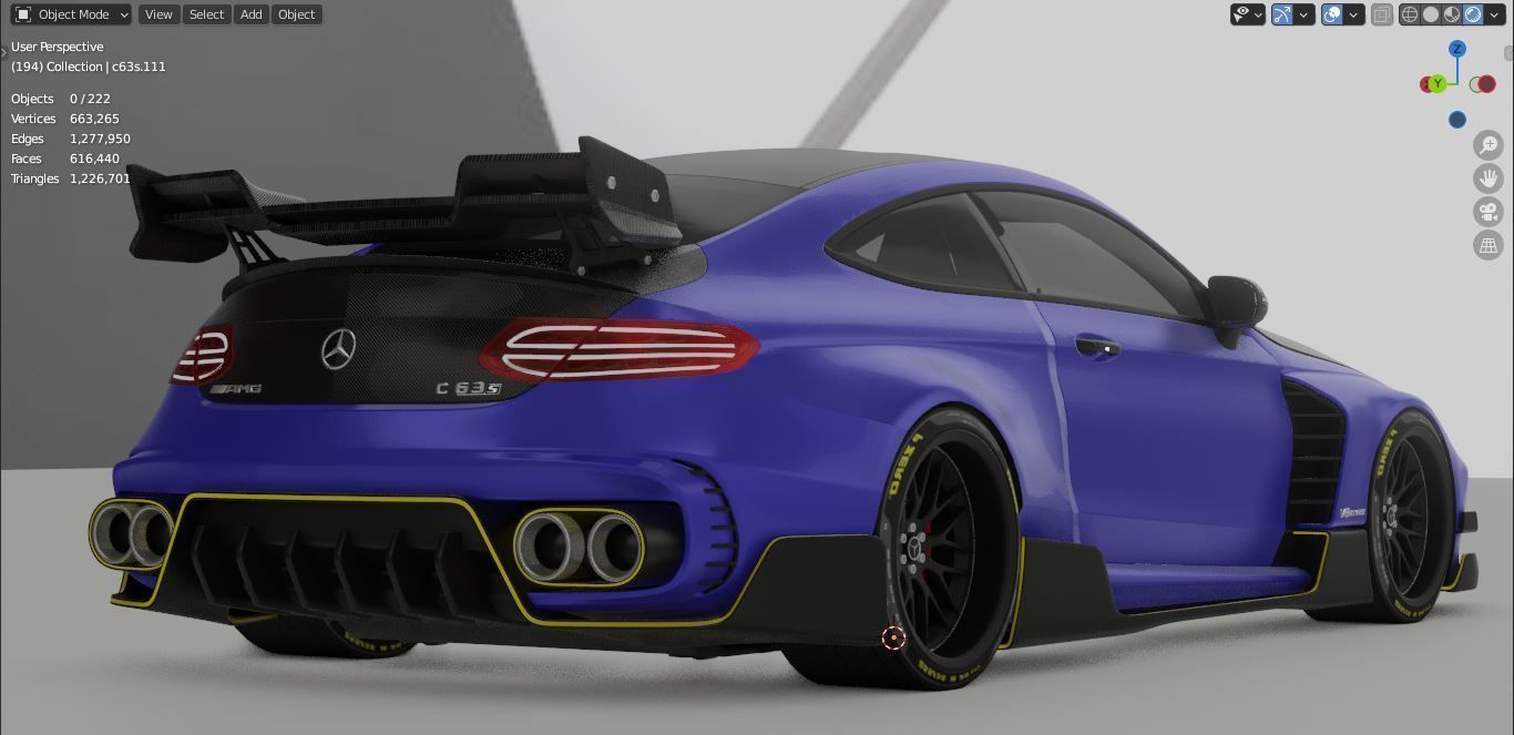 Mercedes Benz C63 Wide Bodykit 3D model | CGTrader