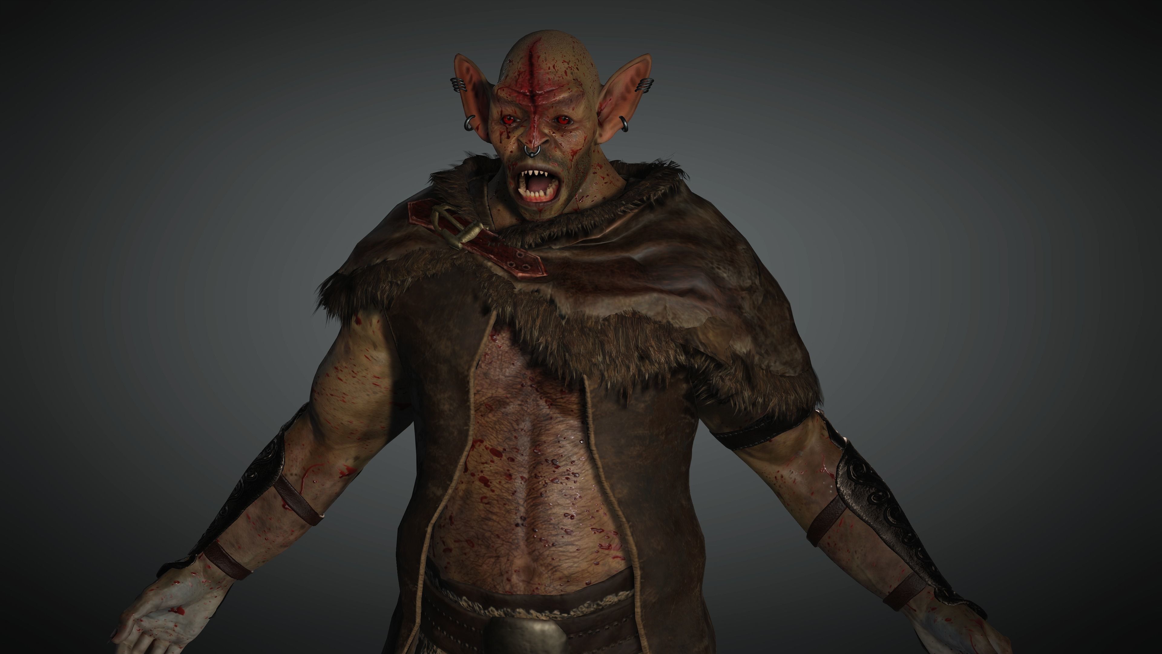 3D model AAA Fantasy Male Orc Character 01 VR / AR / low-poly rigged ...