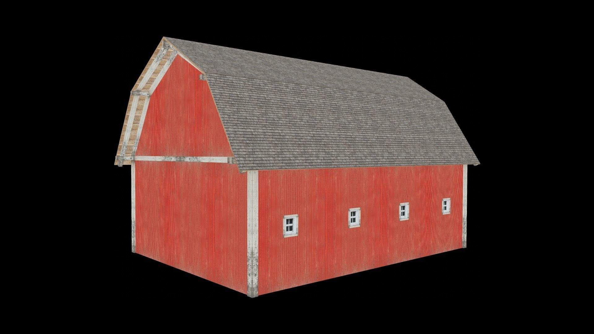 3D model Big Red Farm Barn VR / AR / low-poly | CGTrader