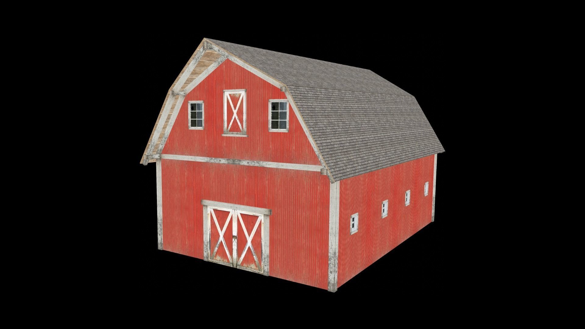 3D model Big Red Farm Barn VR / AR / low-poly | CGTrader