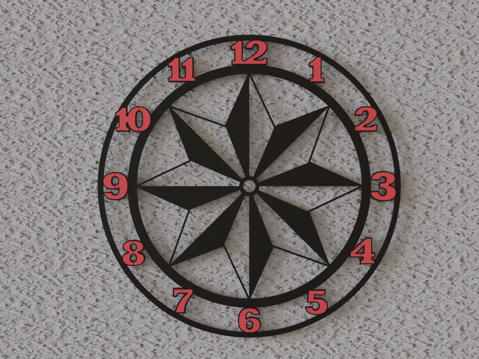 star wall clock 3D model 3D printable | CGTrader