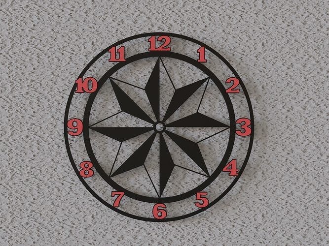 star wall clock 3D model 3D printable | CGTrader
