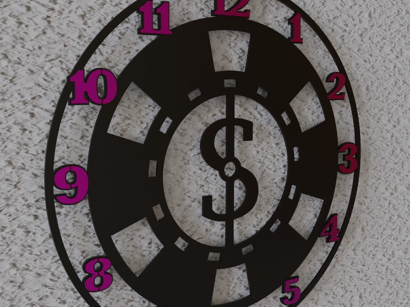 poker chips wall clock 3D model 3D printable | CGTrader