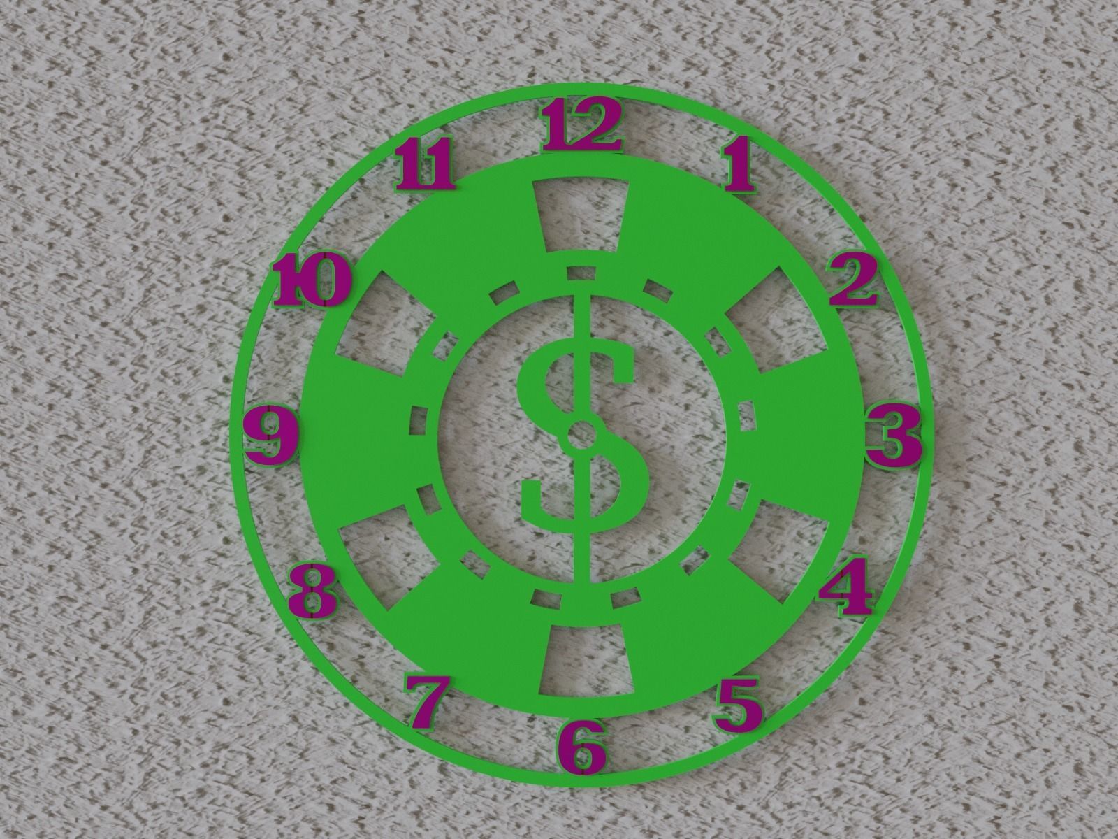 poker chips wall clock 3D model 3D printable | CGTrader
