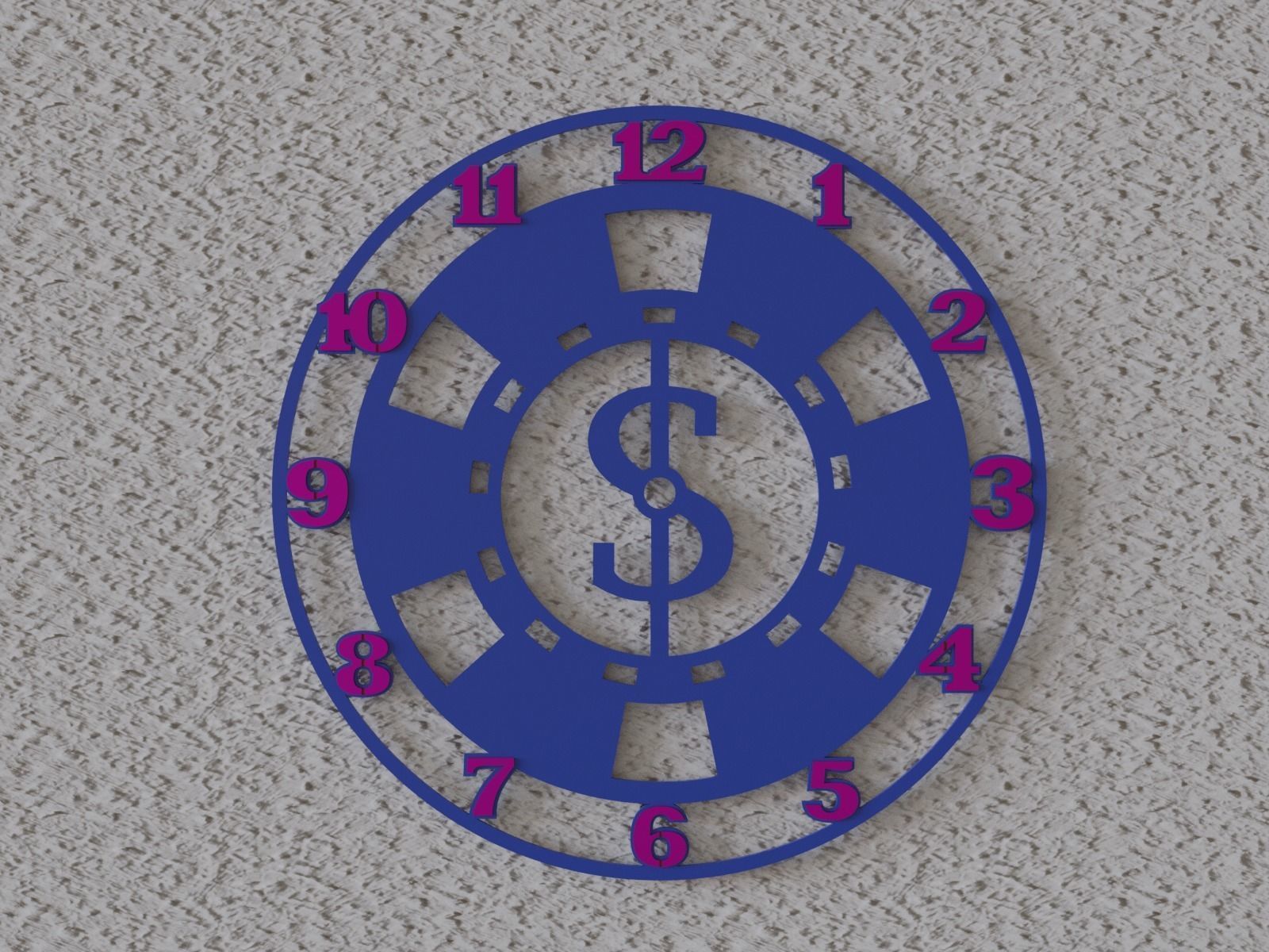 poker chips wall clock 3D model 3D printable | CGTrader