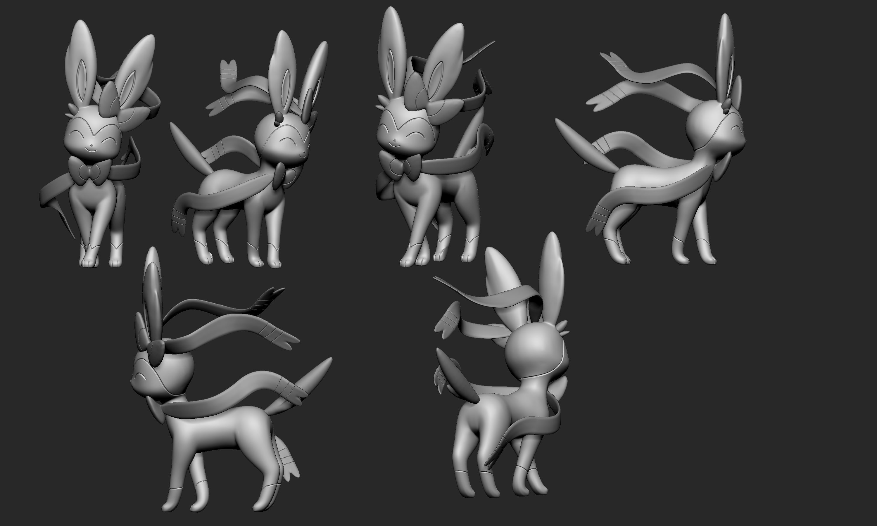 Pokemon - Sylveon 3D model 3D printable | CGTrader
