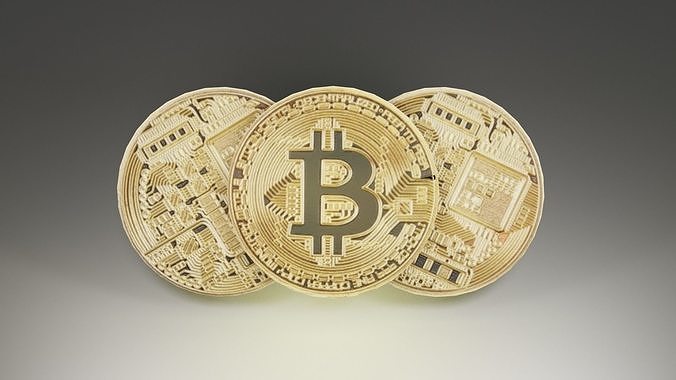 Bitcoin three coins 3D model | CGTrader