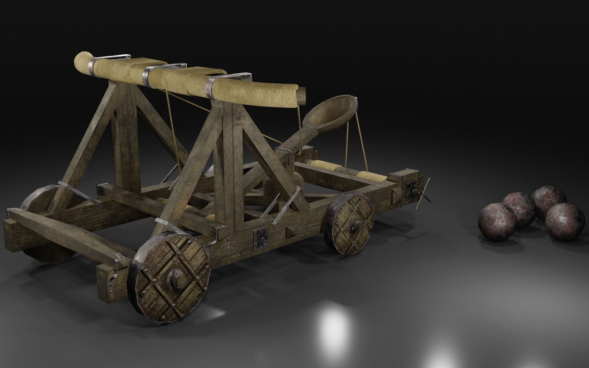 3D model Medieval catapult VR / AR / low-poly | CGTrader