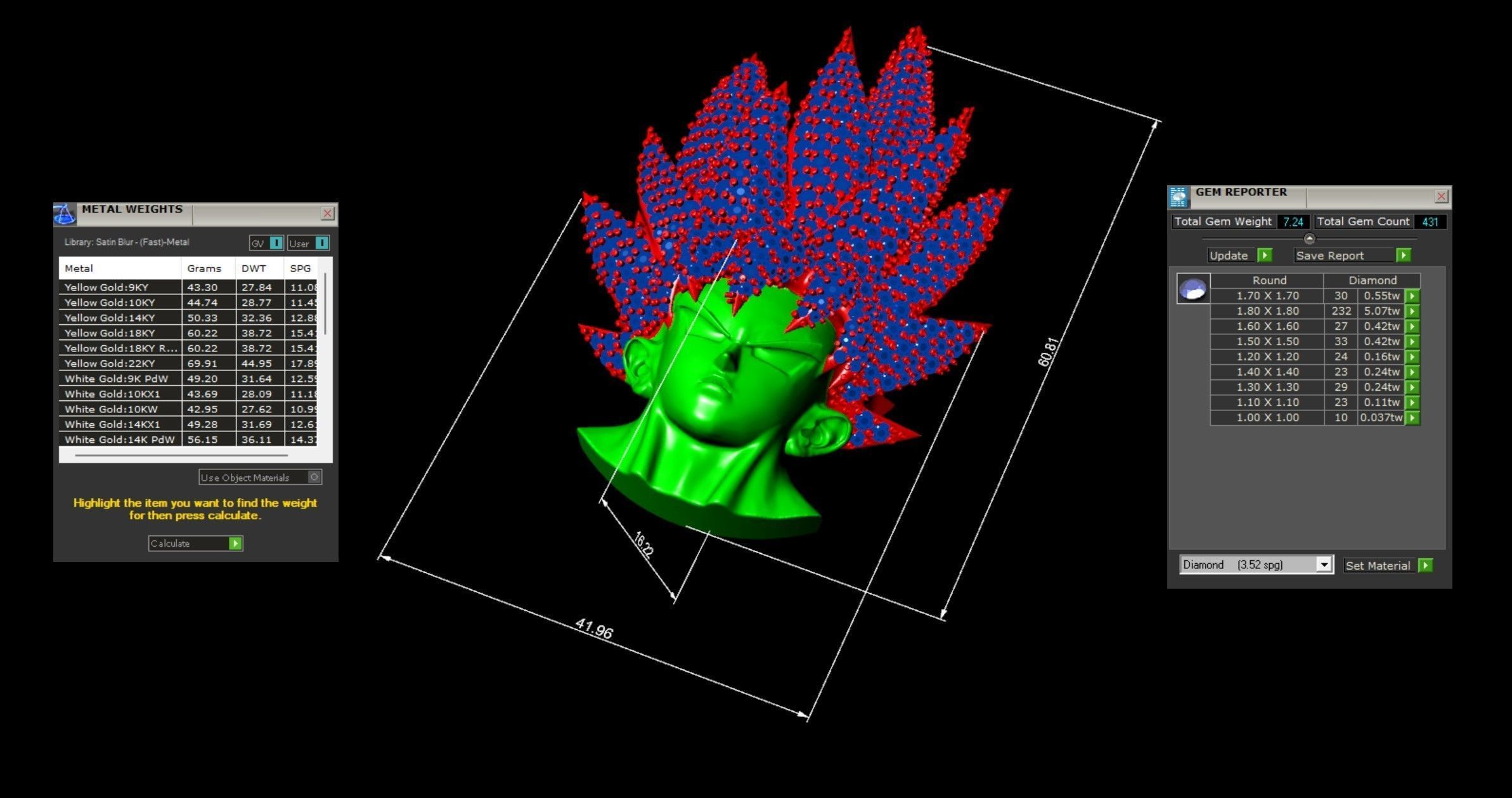 Goku Head pendant icedout 3D model 3D printable | CGTrader