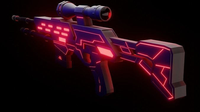 3D model Low Poly SCI-FI Sniper Rifle VR / AR / low-poly | CGTrader