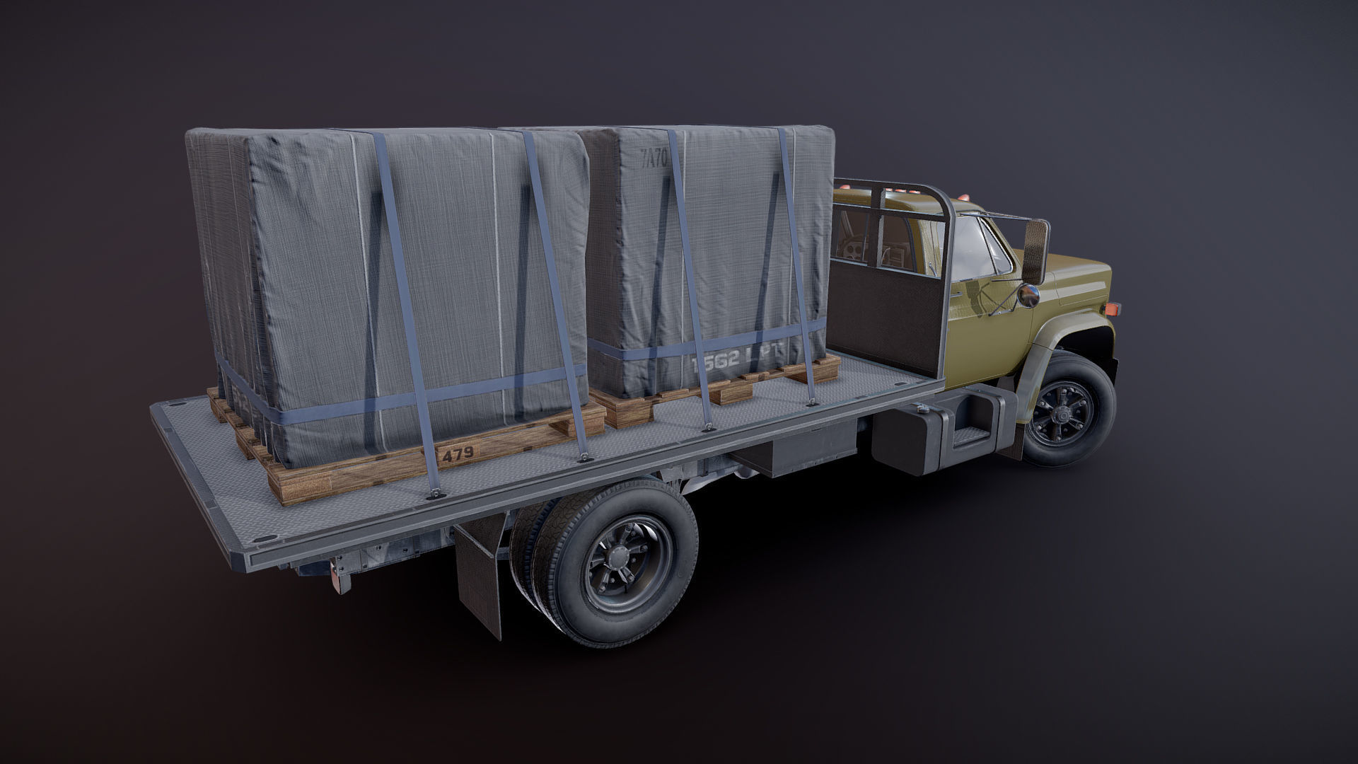 3D model 80s Industrial flatbed truck VR / AR / low-poly | CGTrader