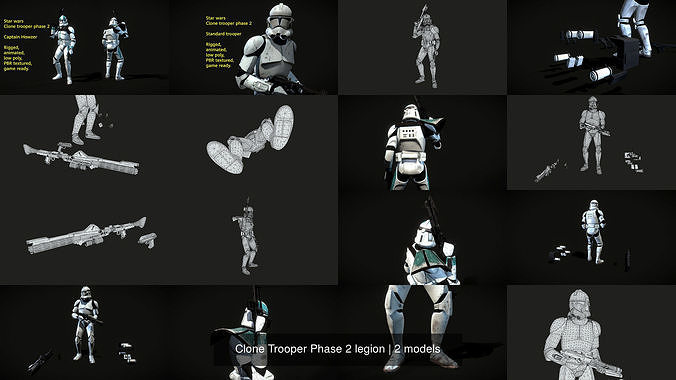 3D Model Collection Clone Trooper Phase 2 legion VR / AR / low-poly ...