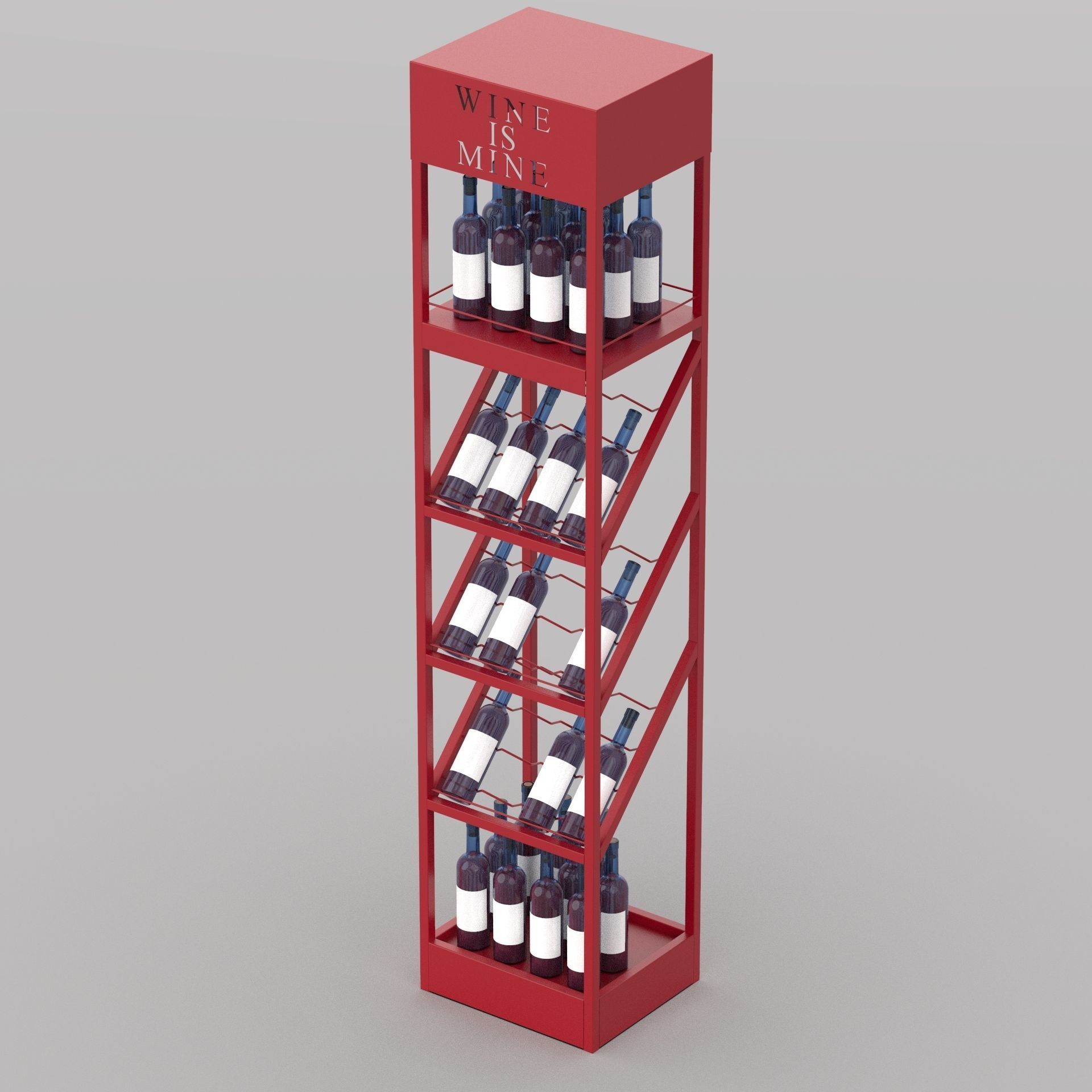 Shelf for wine bottles 3D model | CGTrader
