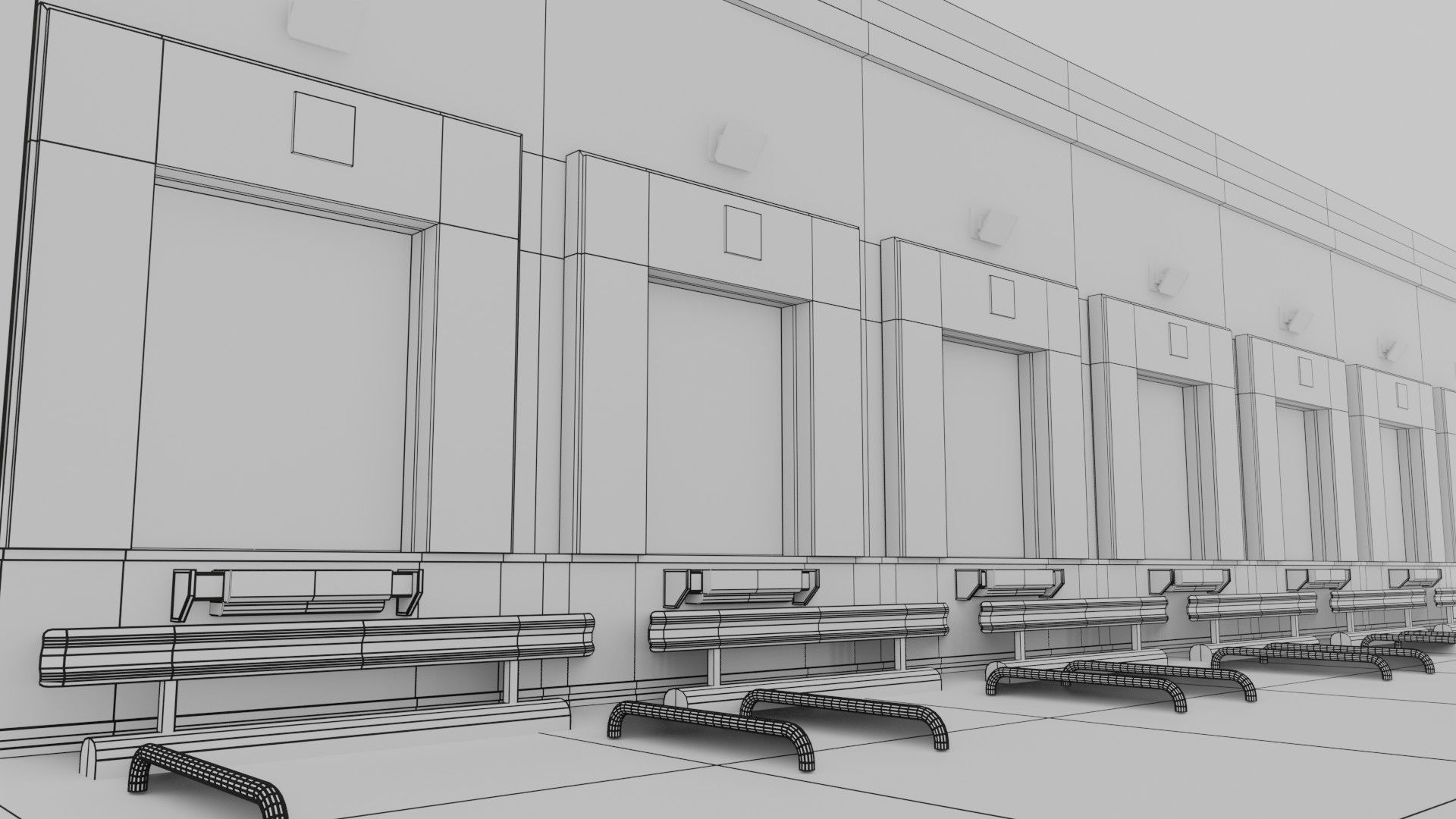 Warehause commercial building in middle of street 3D model | CGTrader