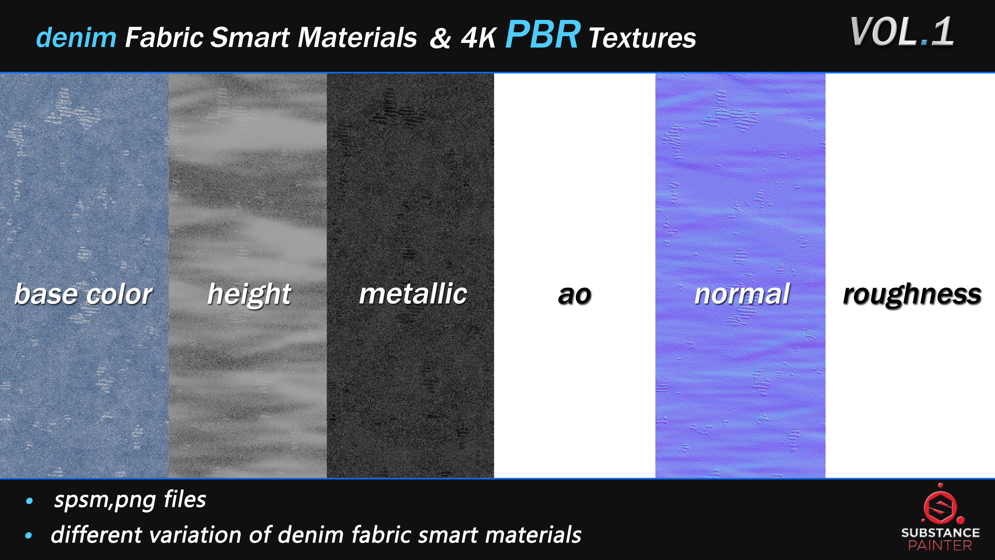 30 Denim Fabric Smart Material Bundle and 4K PBR Texture VOL 01 Texture ...