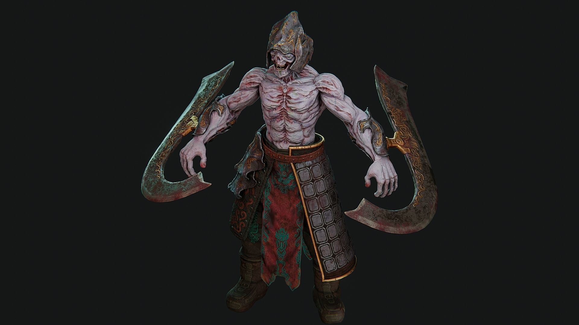 3D model Fantasy corrupted warrior VR / AR / low-poly rigged animated ...