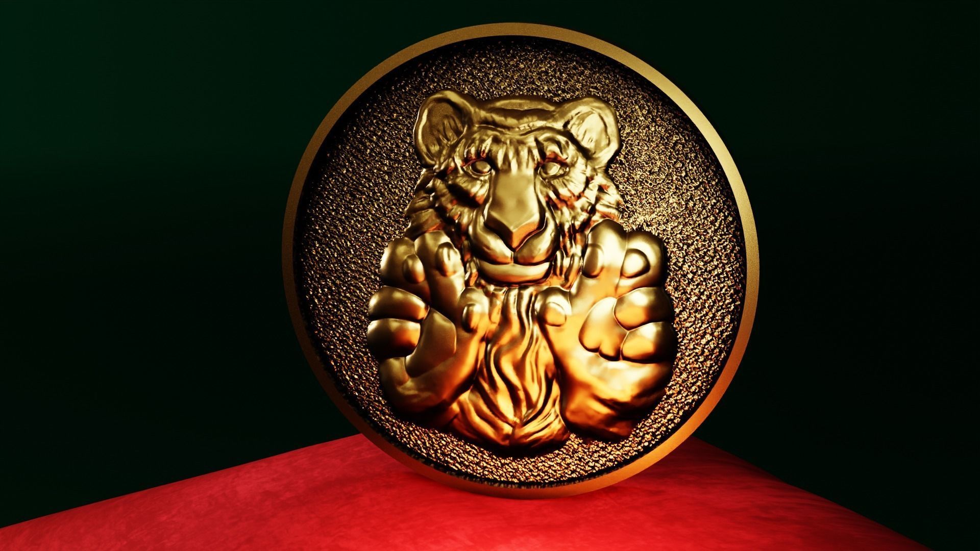 Tiger coin 2022 for 3D printing 3D model 3D printable | CGTrader