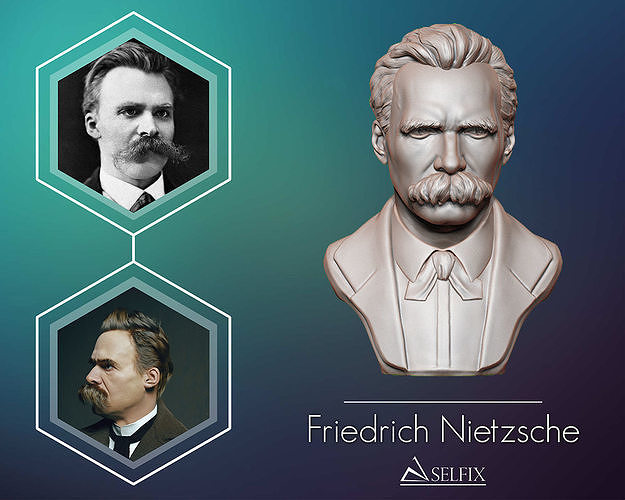 Friedrich Nietzsche 3D printable sculpture 3D model 3D printable | CGTrader