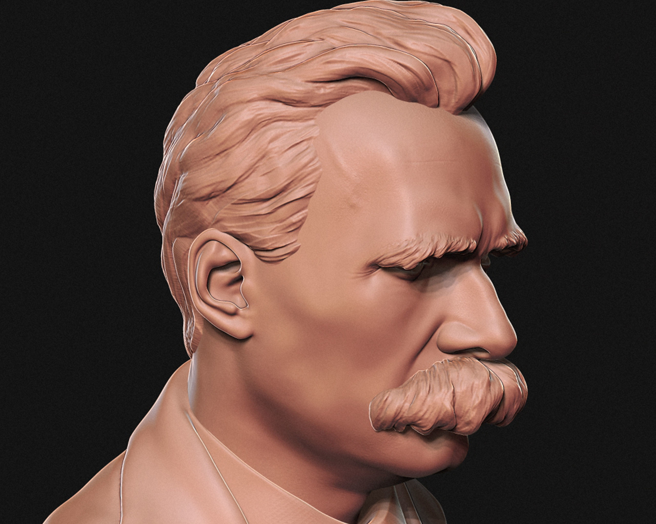 Friedrich Nietzsche 3D printable sculpture 3D model 3D printable | CGTrader