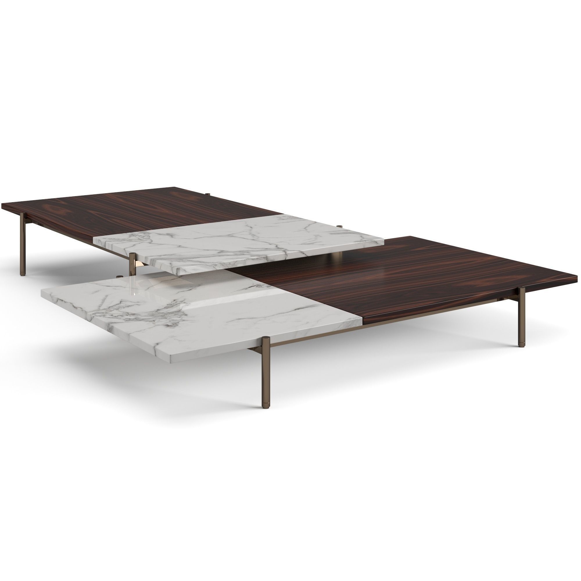 Minotti Superquadra coffee tables set 1 3D model | CGTrader