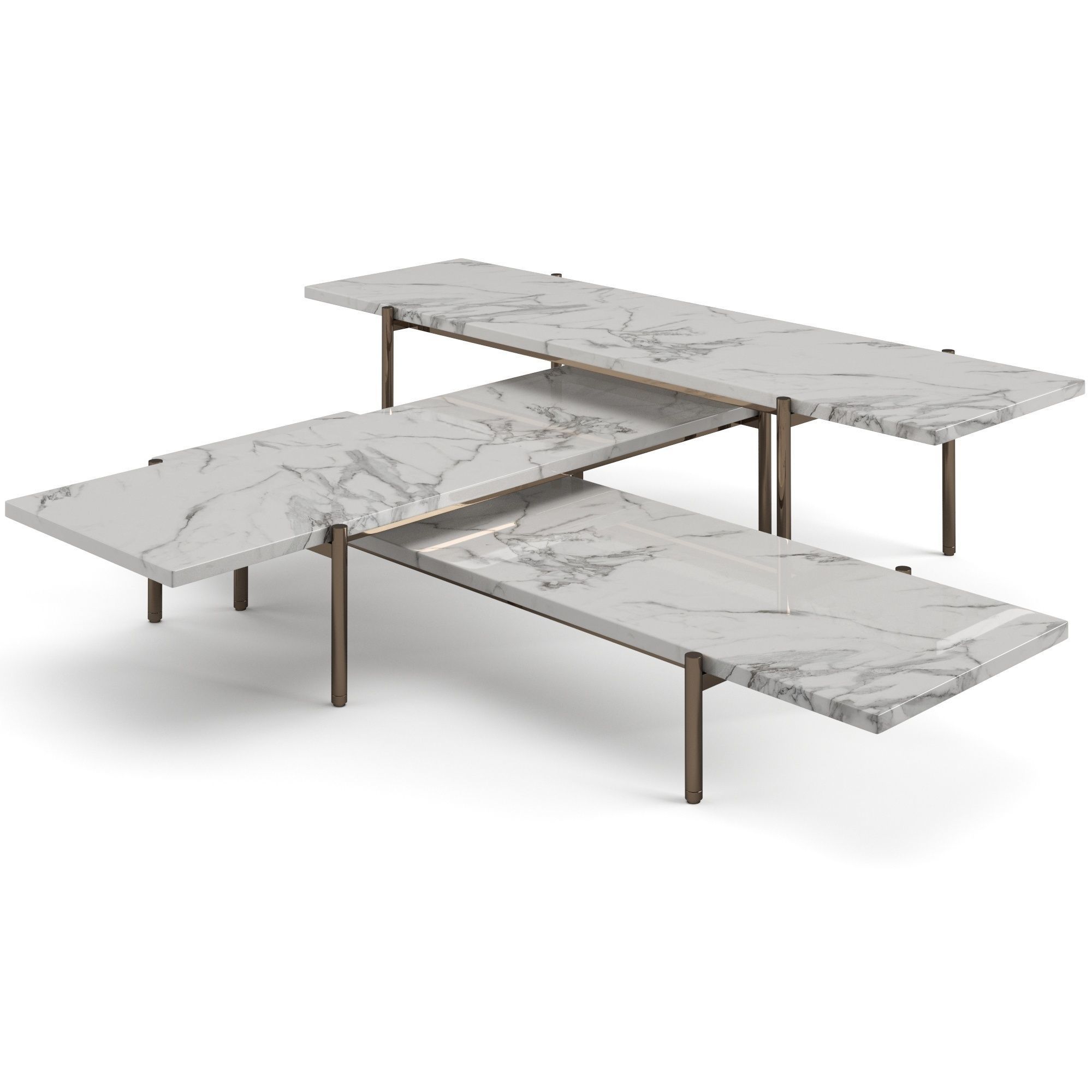 Minotti Superquadra coffee tables set 1 3D model | CGTrader