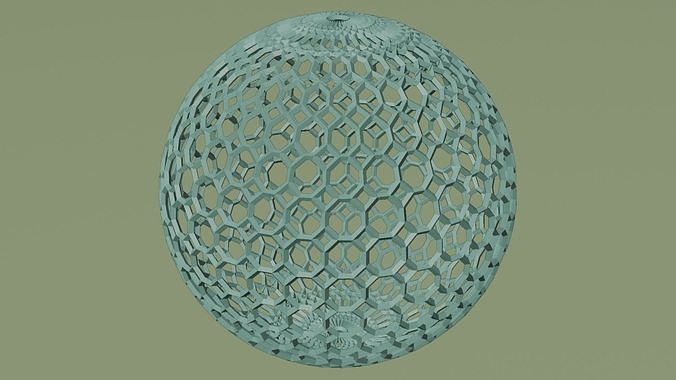 Lattice sphere hexagon 3D model 3D printable | CGTrader