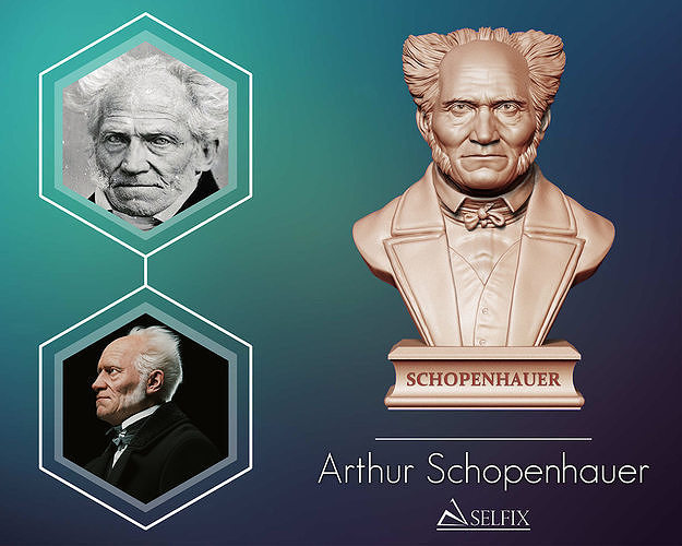 Arthur Schopenhauer 3D printable sculpture 3D model 3D printable | CGTrader