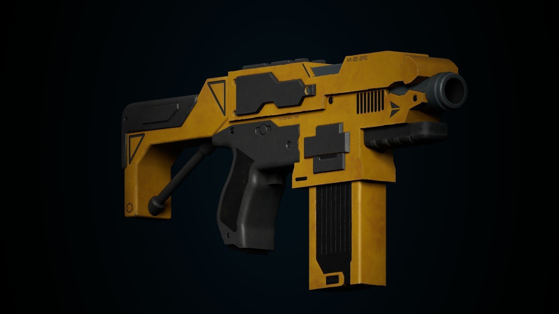 3D model Sci Fi SMG - Submachine gun Low-poly 3D model VR / AR / low ...