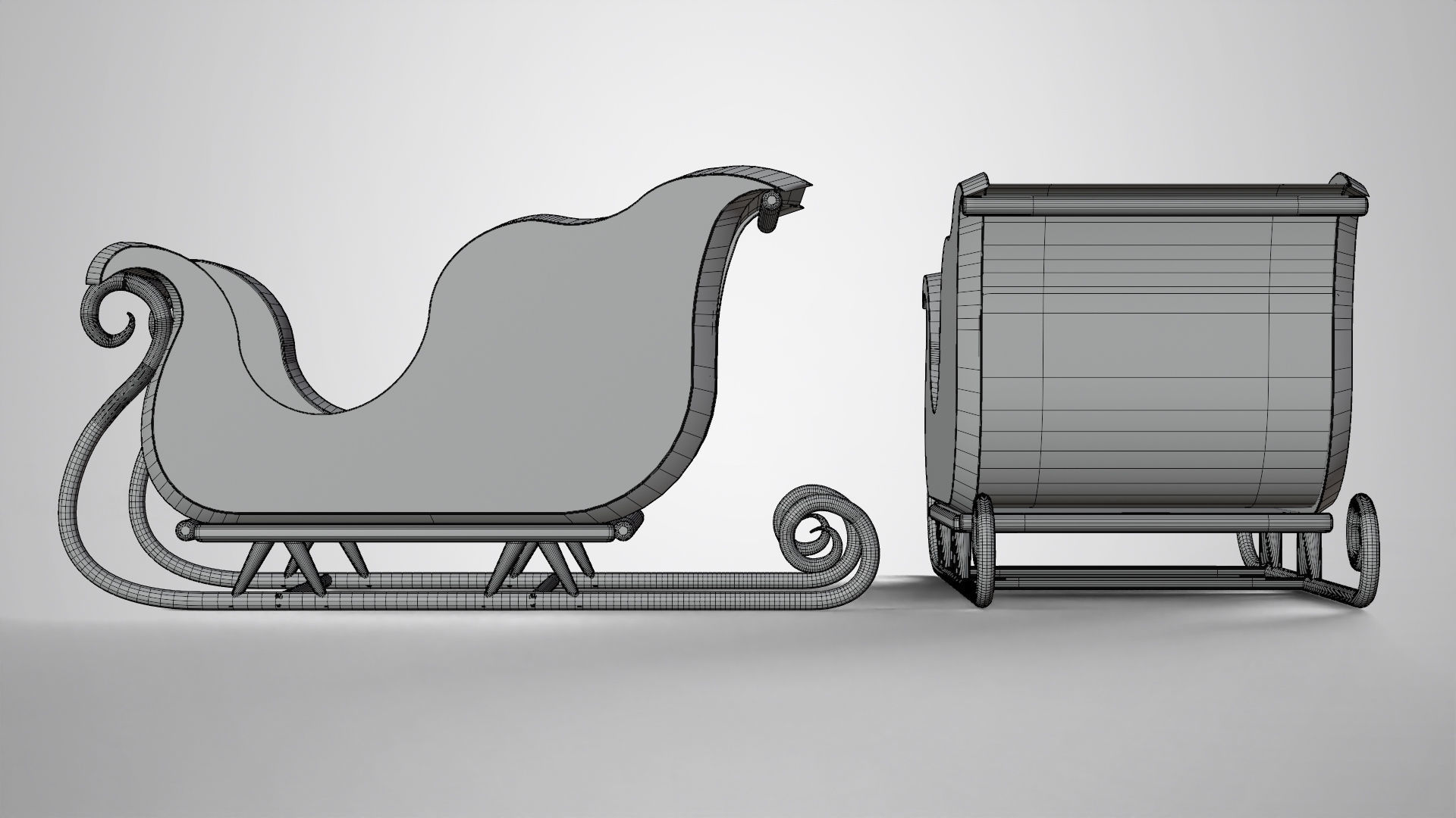 Santa Claus sleigh 3D model | CGTrader