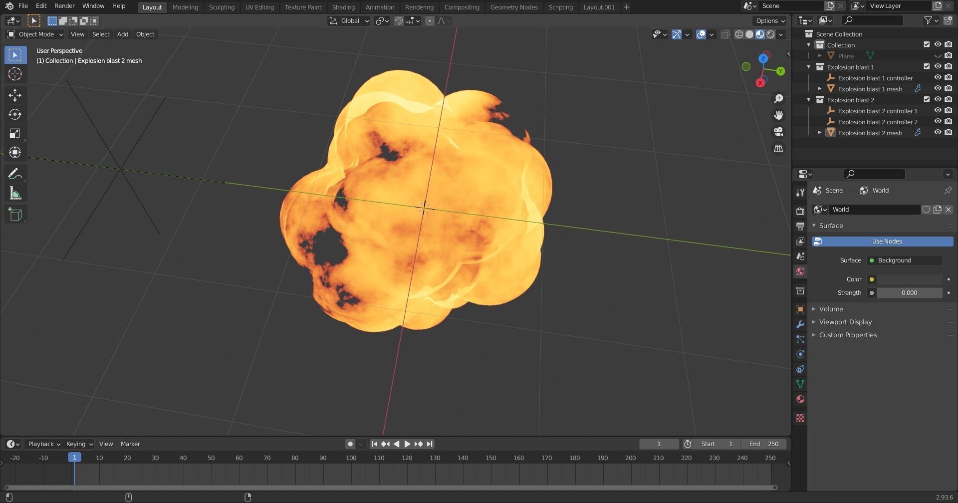 Fire Explosion reactive mesh free 3D model | CGTrader