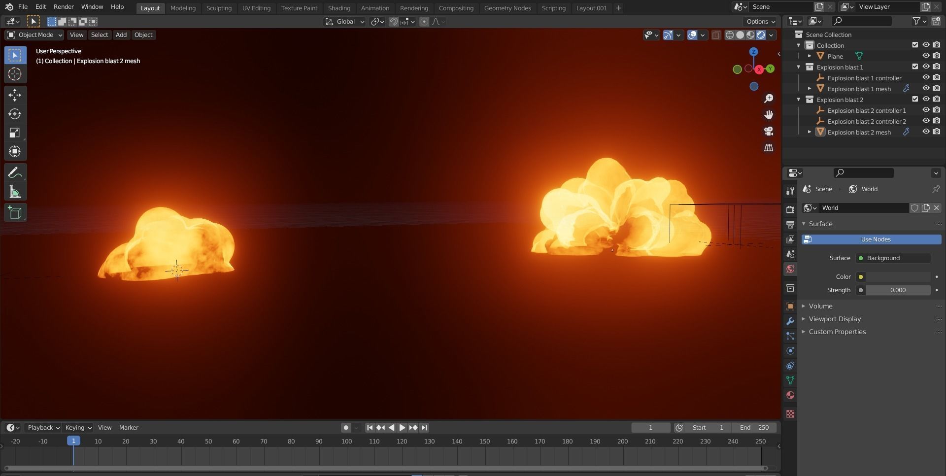 Fire Explosion reactive mesh free 3D model | CGTrader